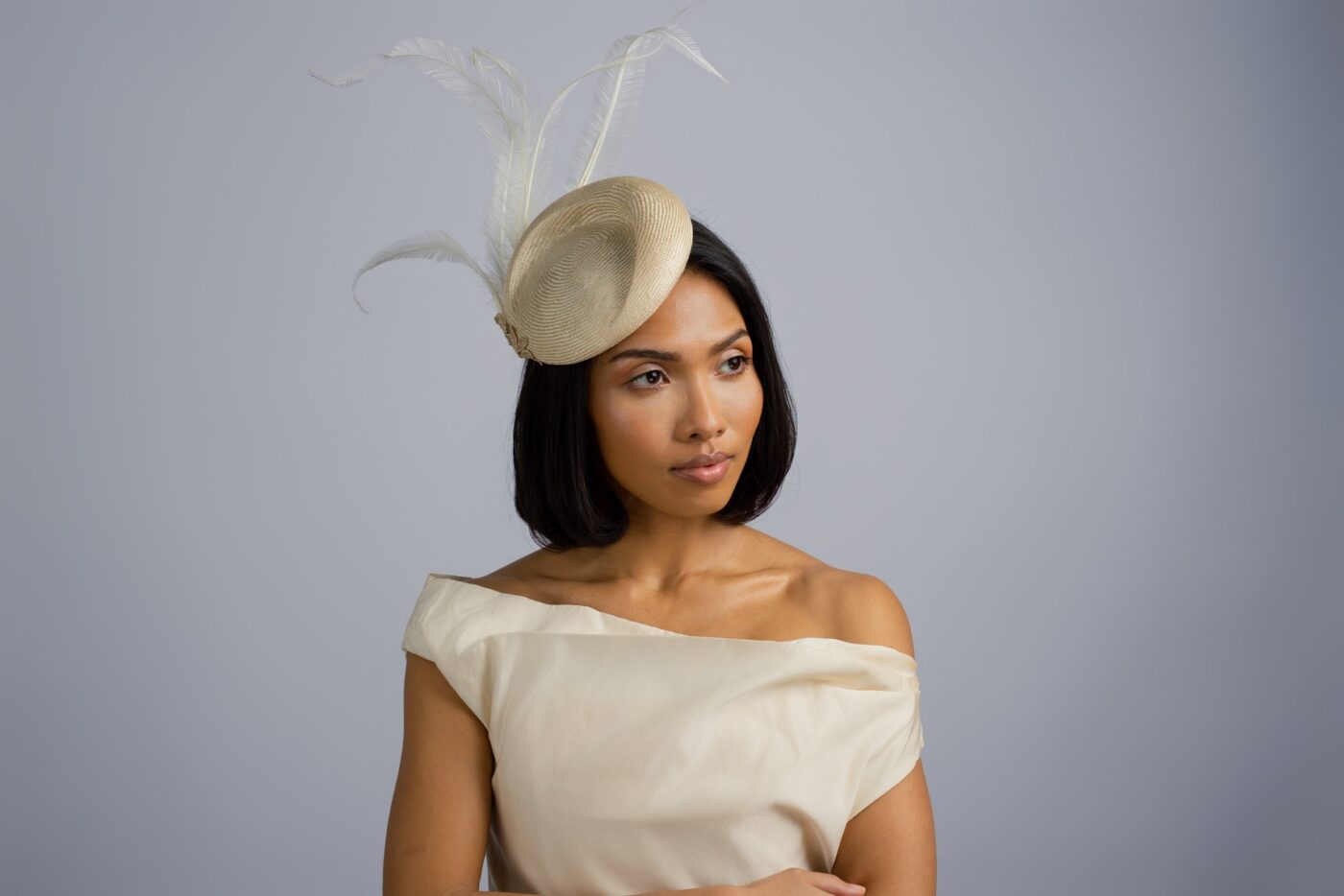 Dionysian: Ivory and Cream Fascinator with Feathers - Sahar Millinery ...